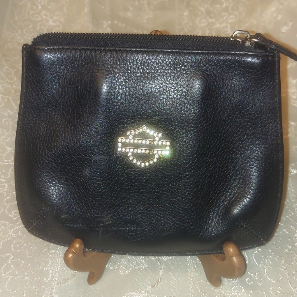 Harley Davidson Black Leather Clip On Bike Pouch. Rhi… - Gem